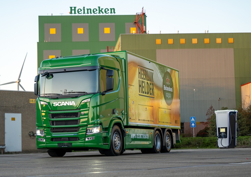 Heineken rijdt rond met nieuwe elektrische tankbiertruck